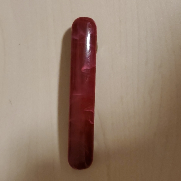 Unknown | Accessories | Plastic Red Marble Design Hair Barrette | Poshmark